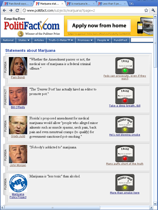ource: http://www.politifact.com/subjects/marijuana/?page=2